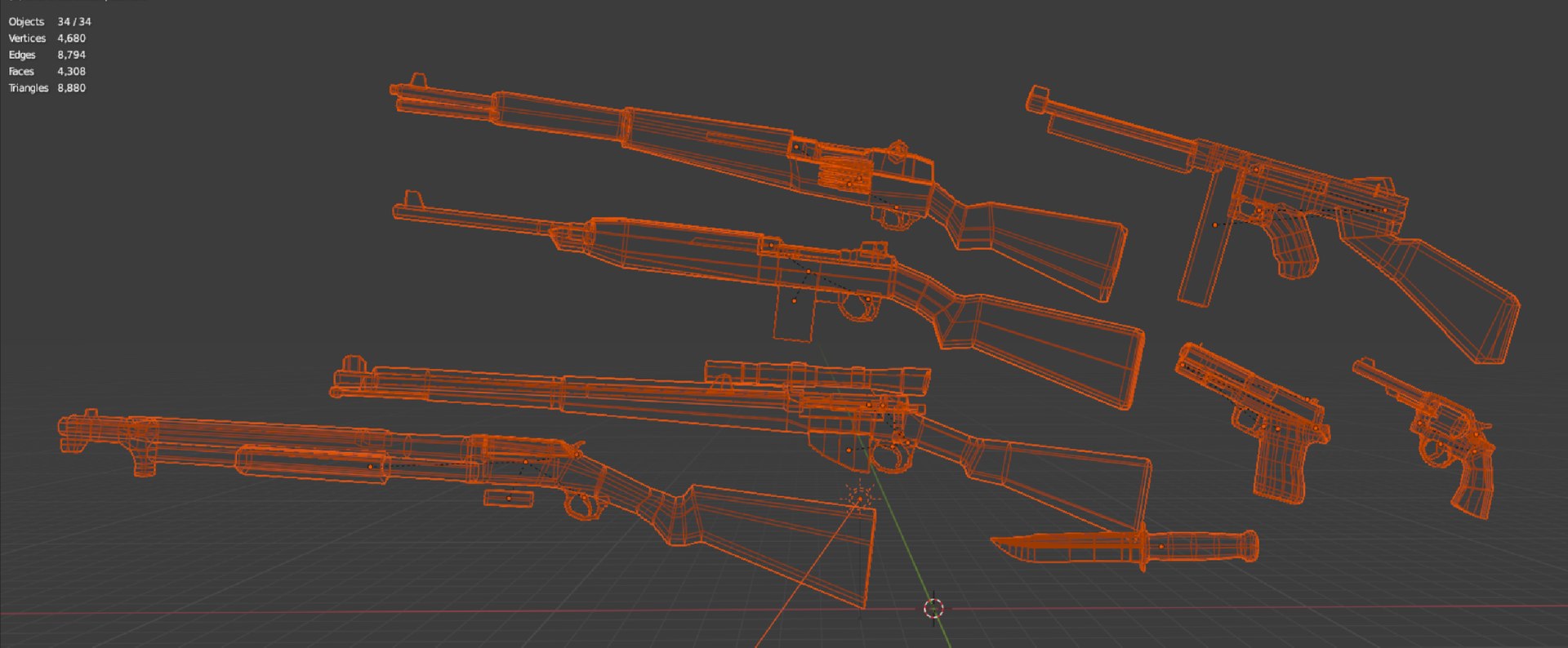 Retro PSX US Army Weapon Pack 3D - TurboSquid 1789111