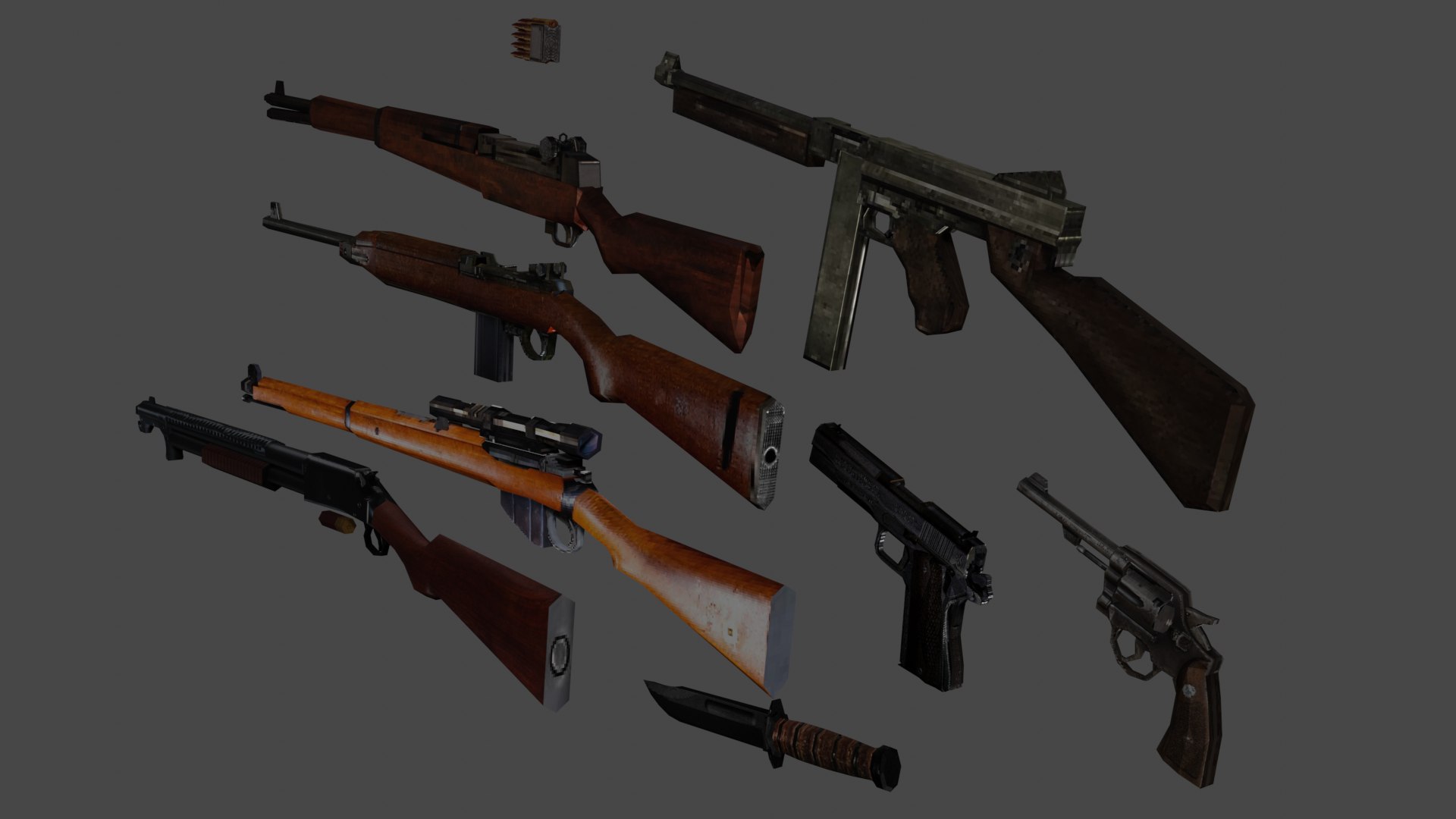 Retro PSX US Army Weapon Pack 3D - TurboSquid 1789111