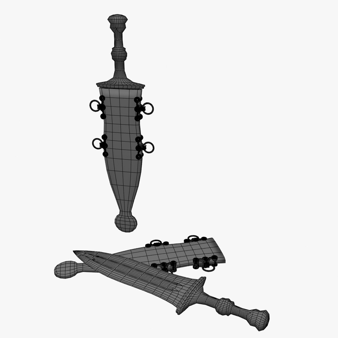 Ancient Roman Dagger Pugio 3d Model