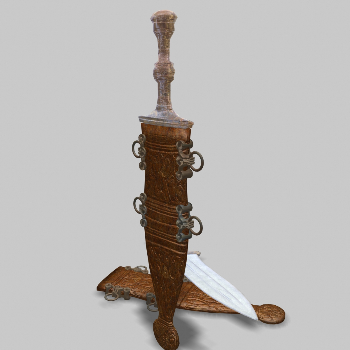 ancient roman dagger pugio 3d model