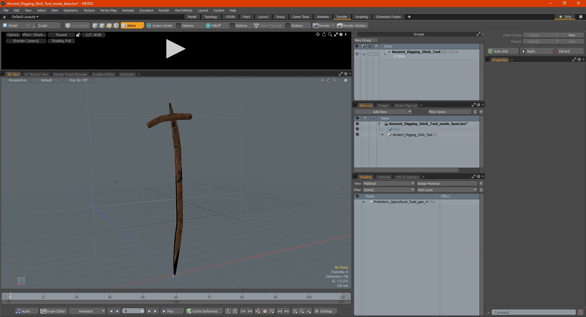 Ancient Digging Stick Tool 3D - TurboSquid 1728135