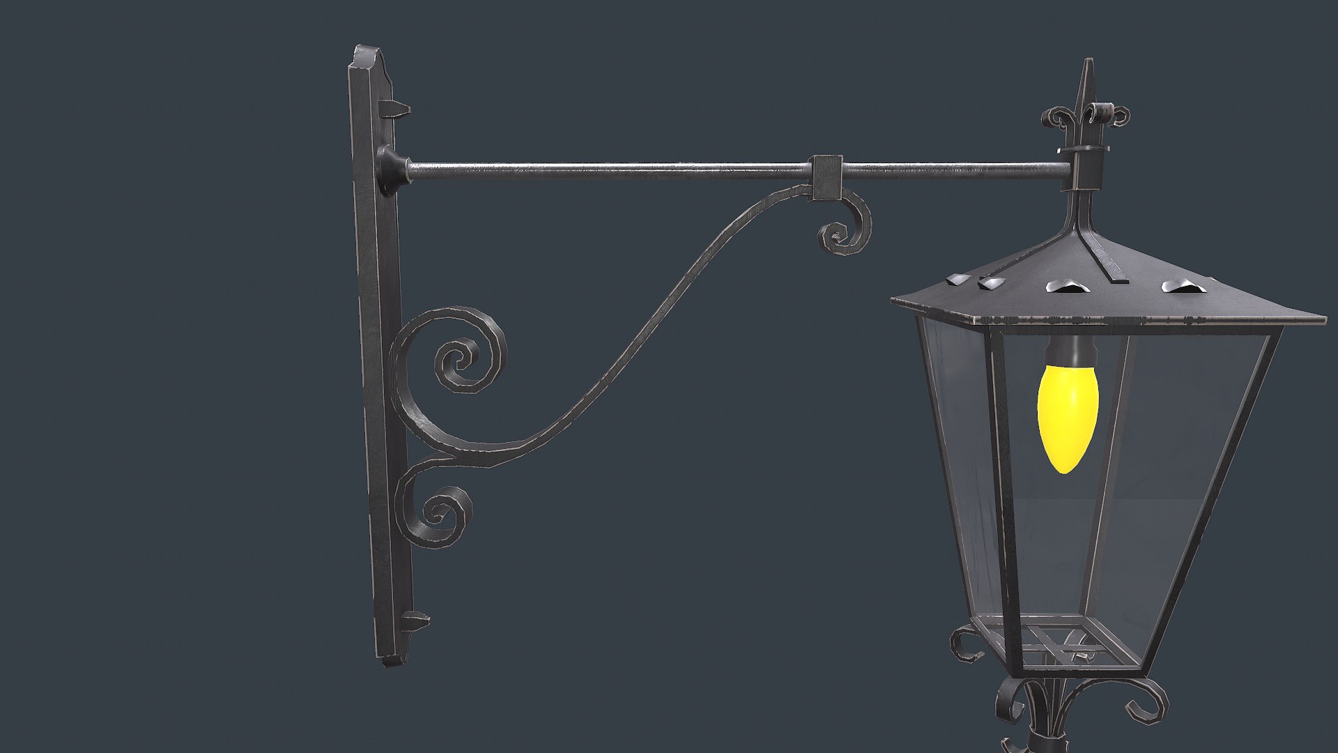 3D Old Vintage Wall Street Lamp Low-poly PBR Model - TurboSquid 2455391
