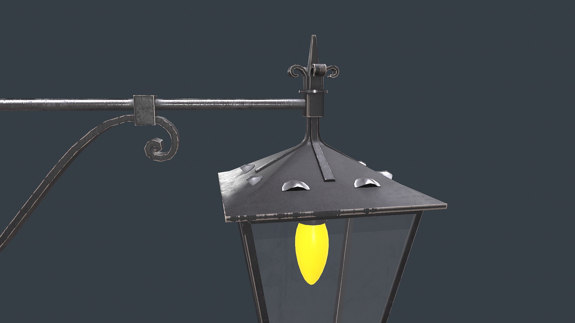 3D Old Vintage Wall Street Lamp Low-poly PBR Model - TurboSquid 2455391