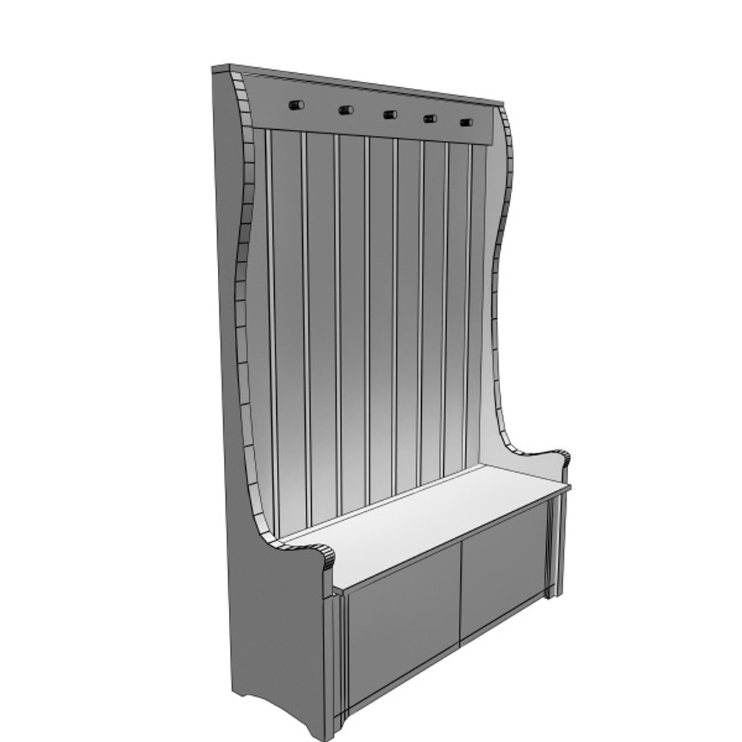 3d Model Colonial Settle Bench
