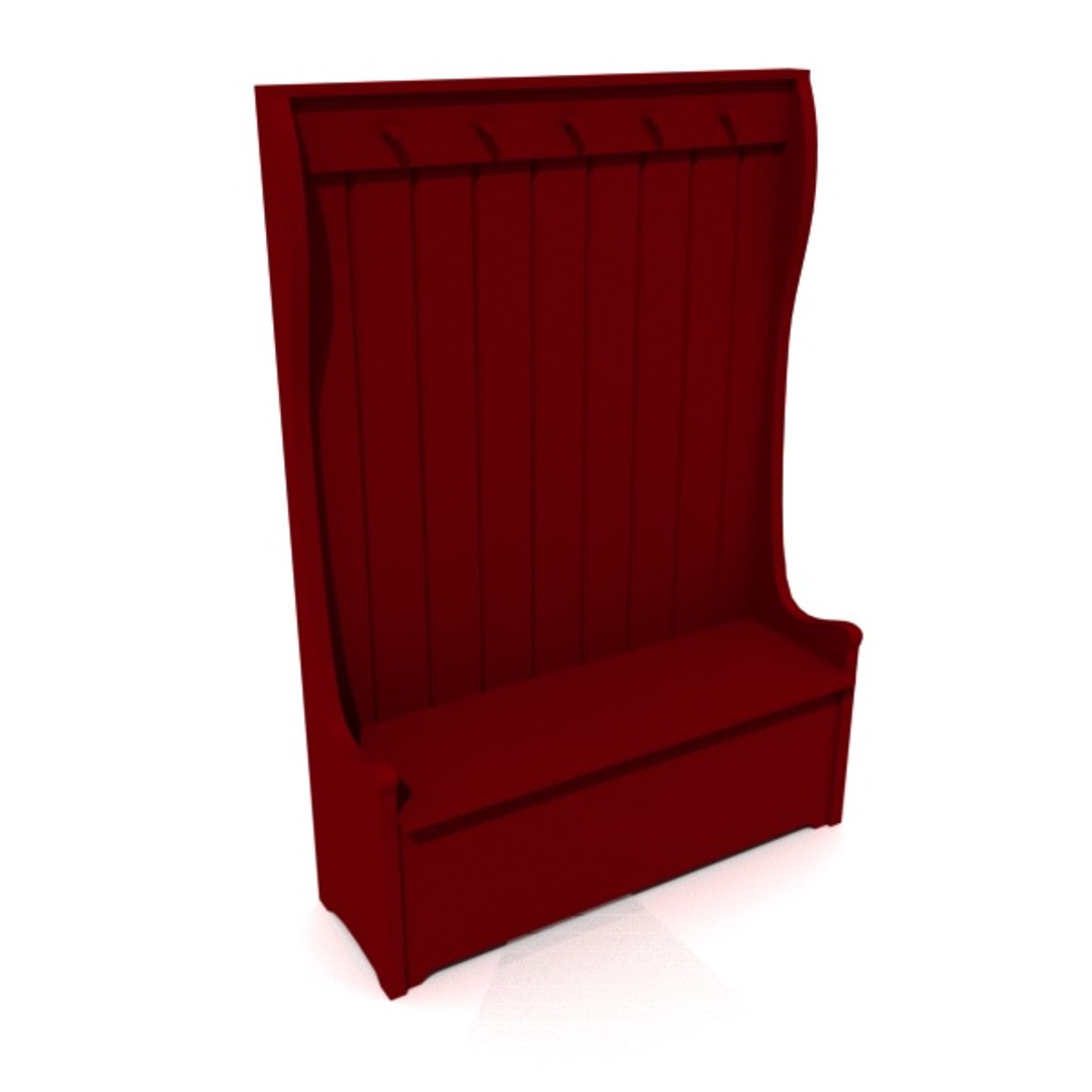 3d Model Colonial Settle Bench