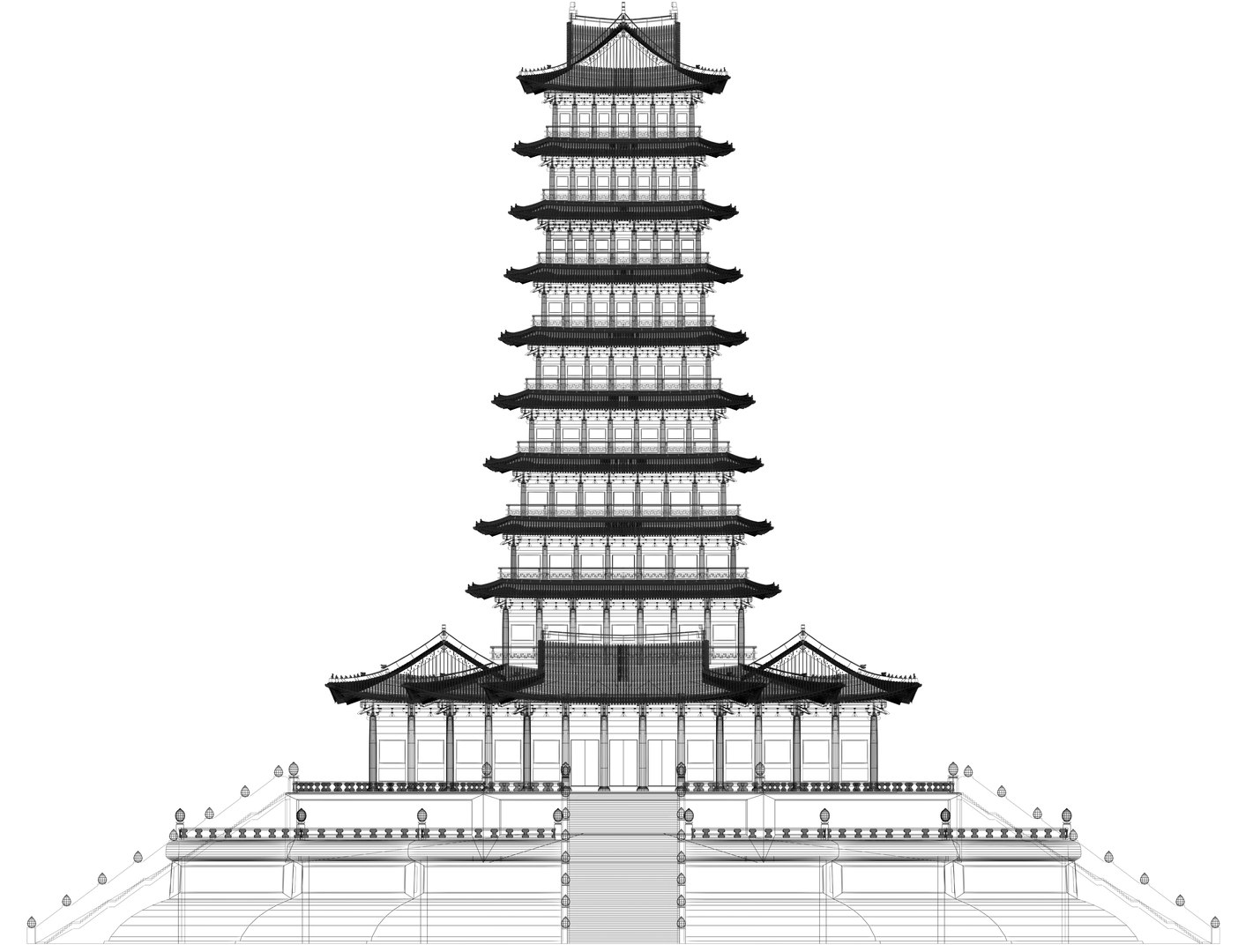 Korean Great 9-story Pagoda 3D Model - TurboSquid 2159922