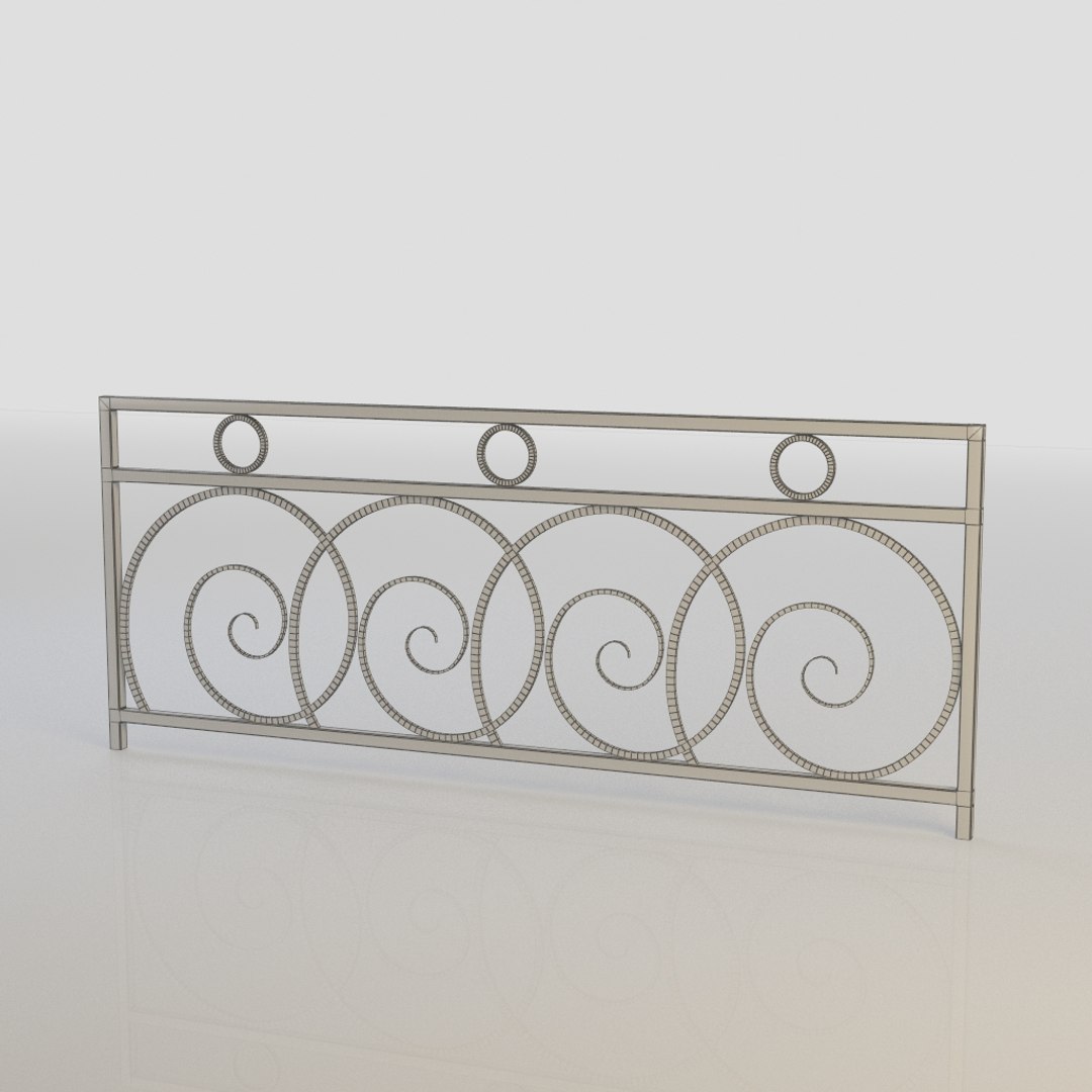 3d model iron fence