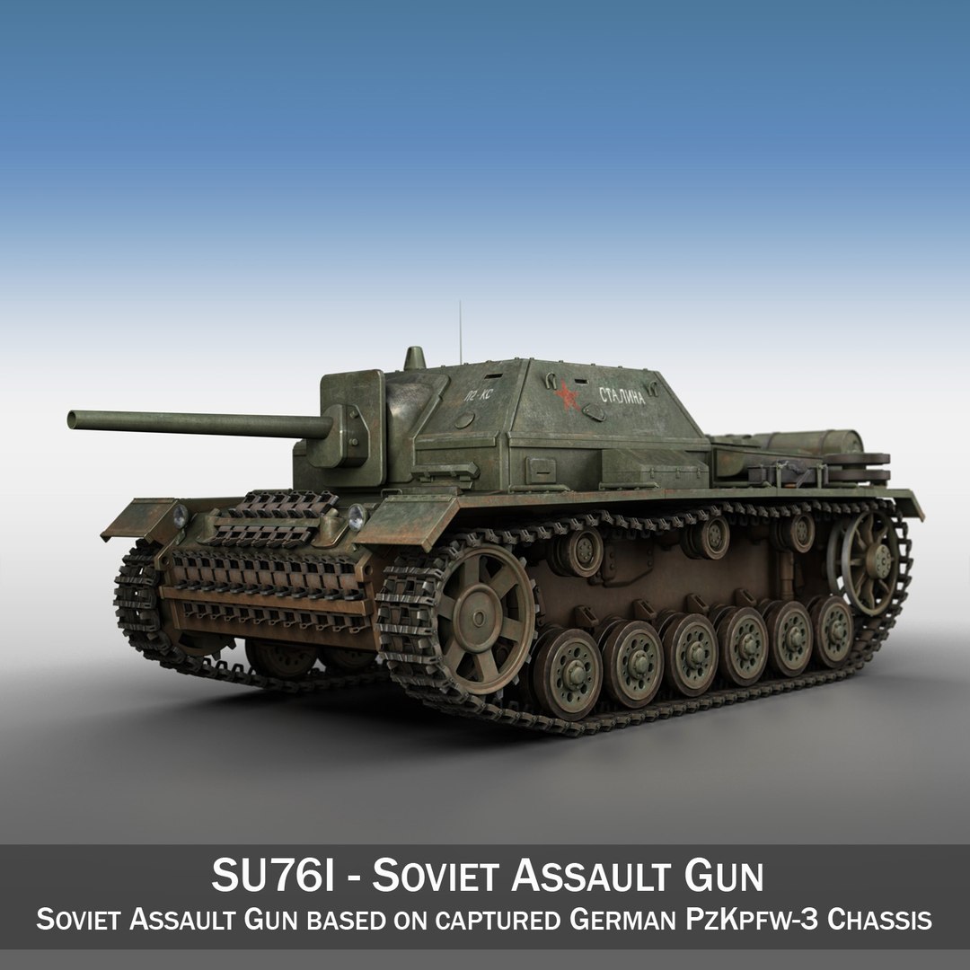 3d Su-76i Soviet Gun