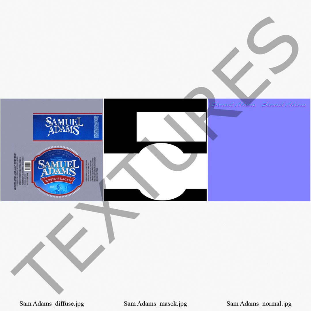 samuel adams beer bottle 3d model