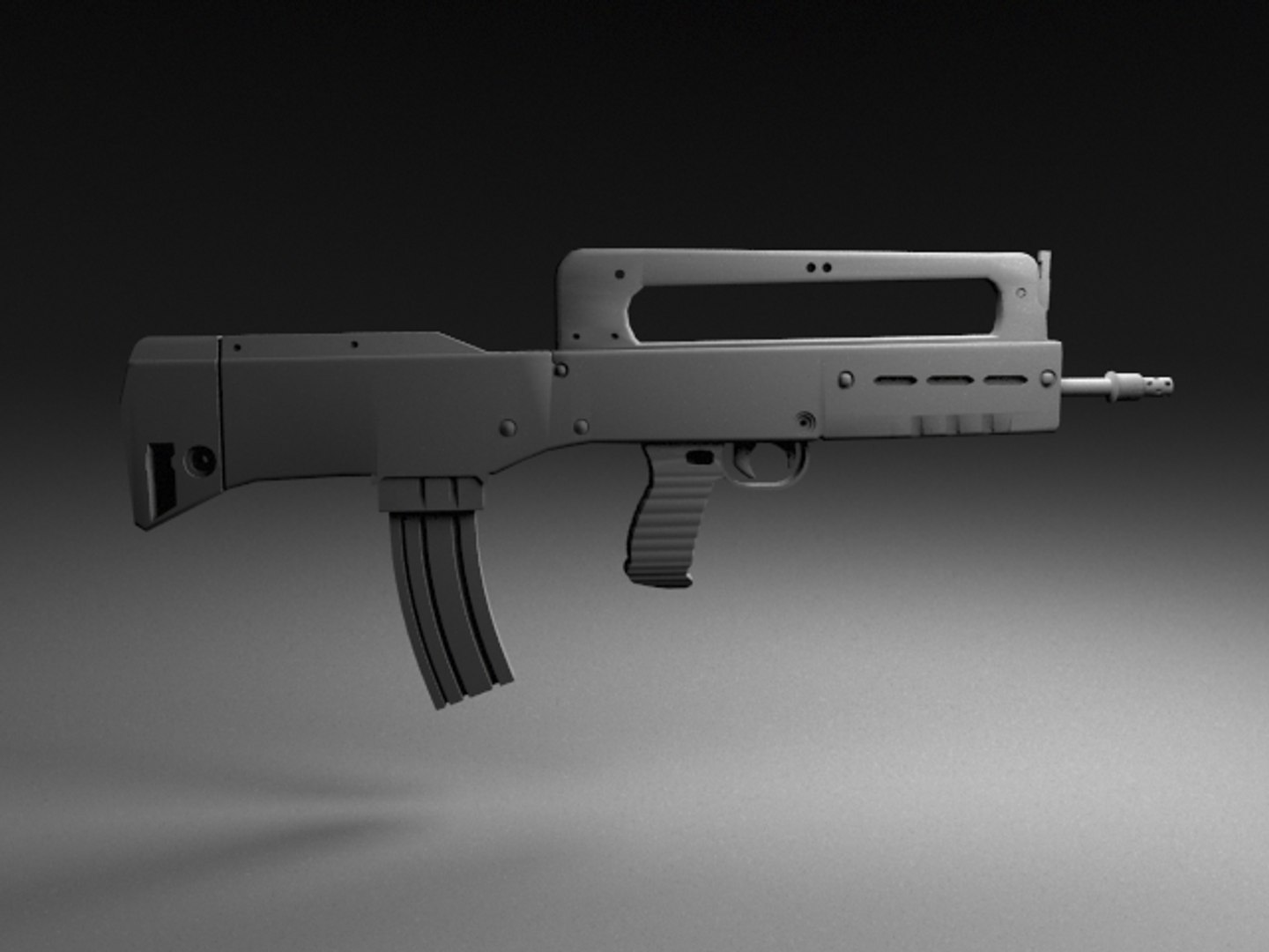 3d Model Gun Assault Rifle Vhs