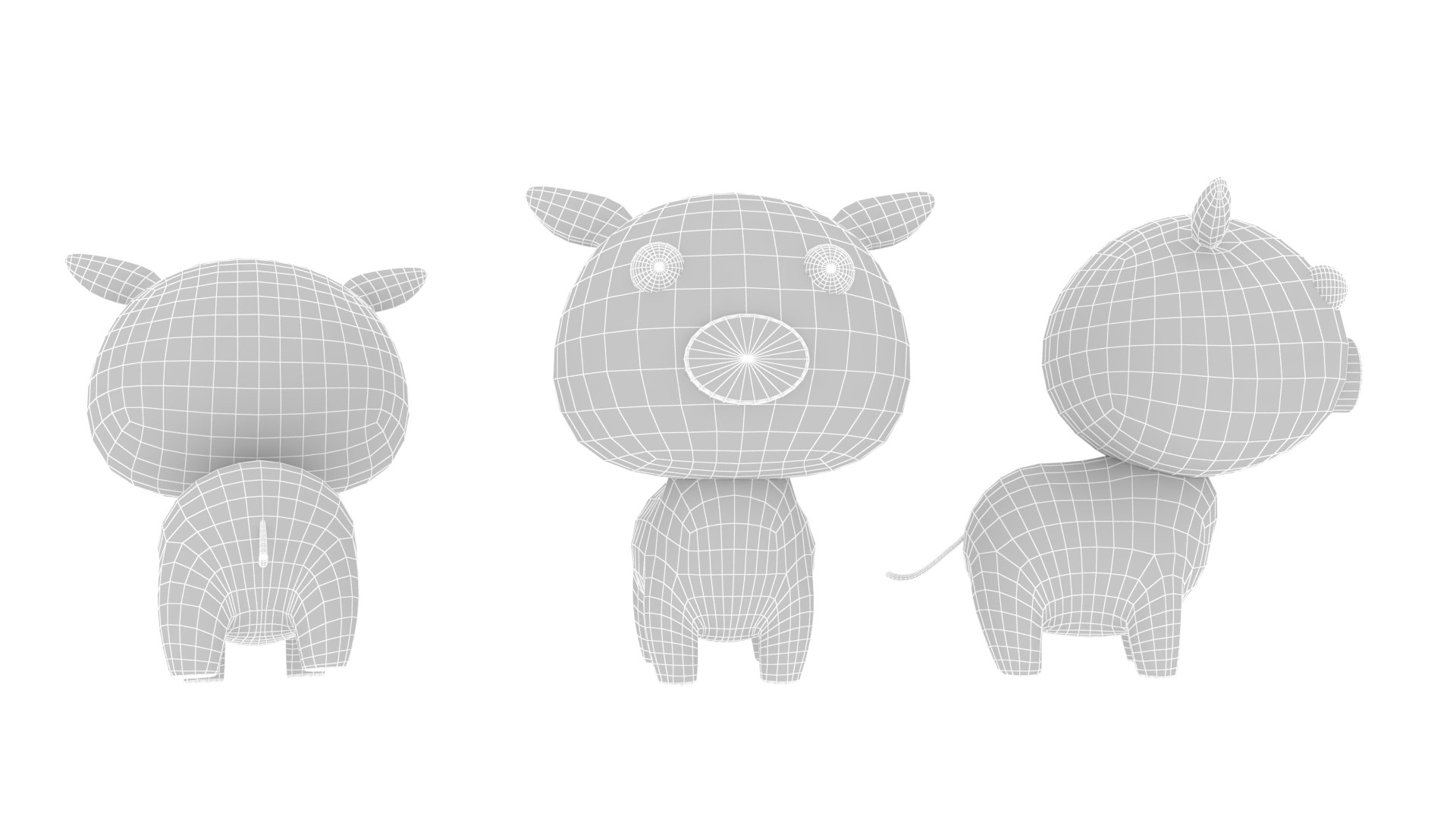 Set 5 Animal Farm Cartoon 3D Model - TurboSquid 2102951
