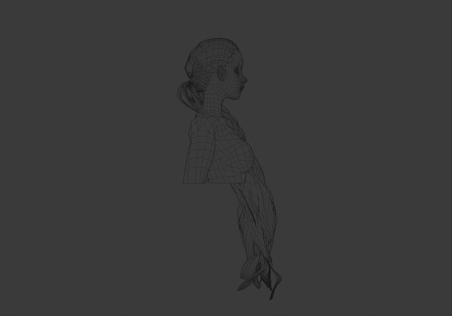 Ponytail Female Hairstyle Model - TurboSquid 1961182