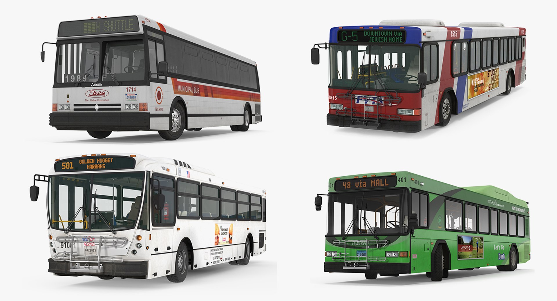 3D model buses 6 bus - TurboSquid 1207661