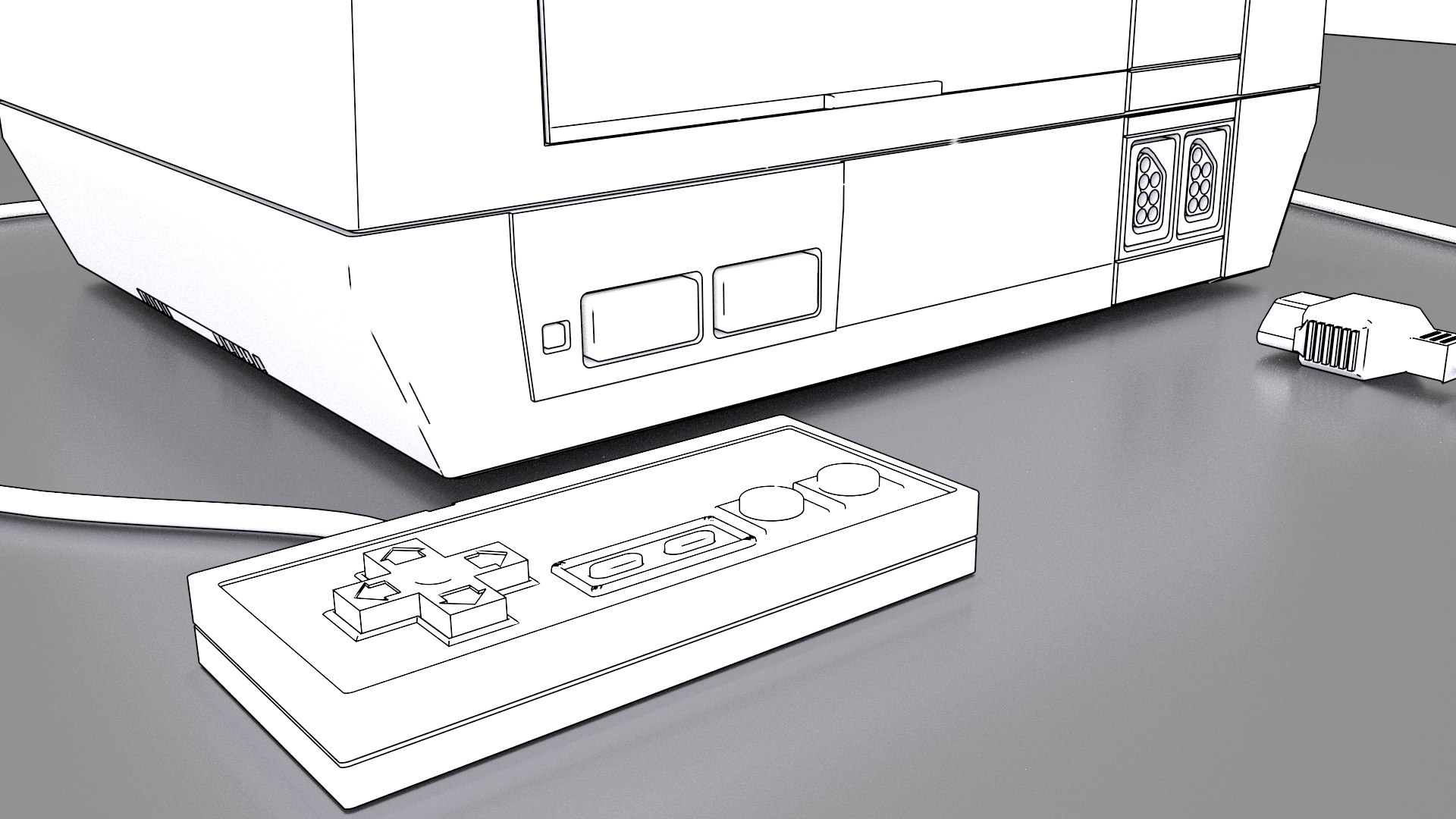 Nintendo Entertainment Nes Controller 3d Model
