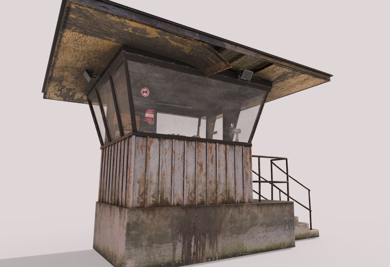 3D Old Security Booth - TurboSquid 1943242