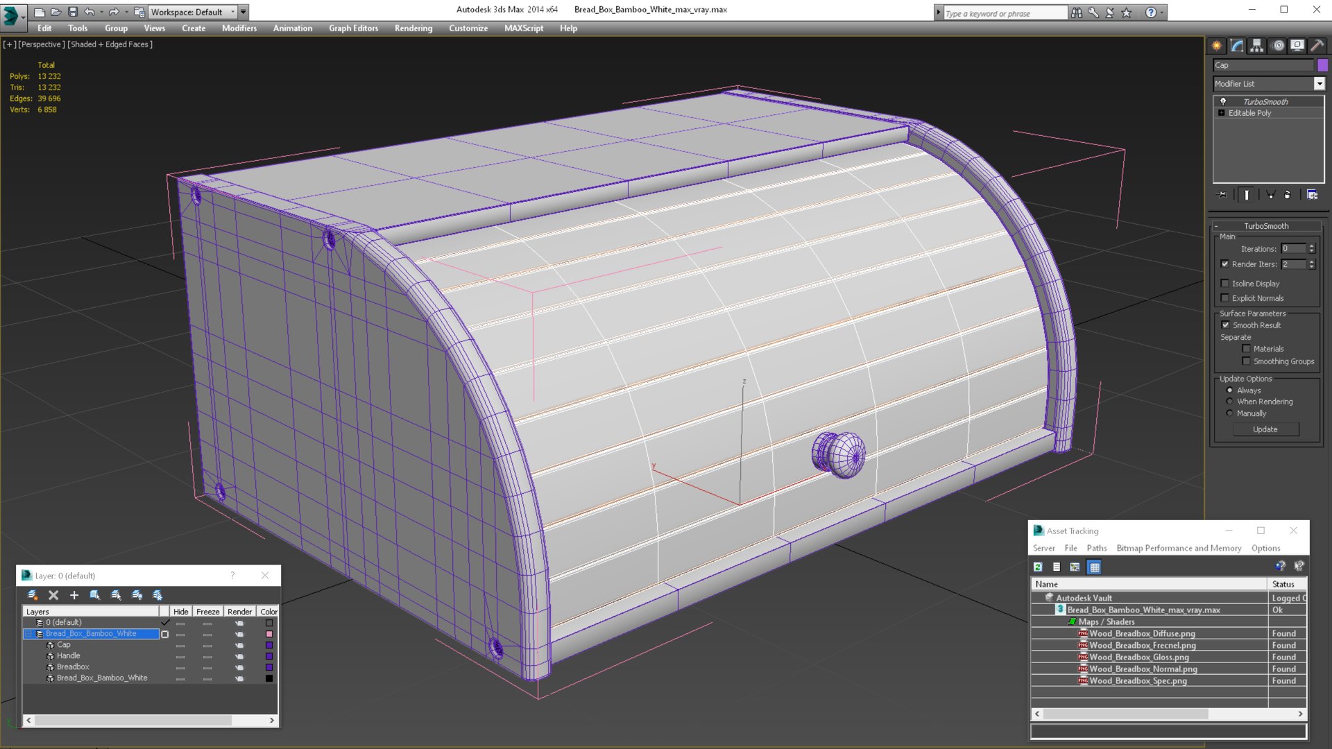 3D Bread Box Bamboo White Model - TurboSquid 1906560