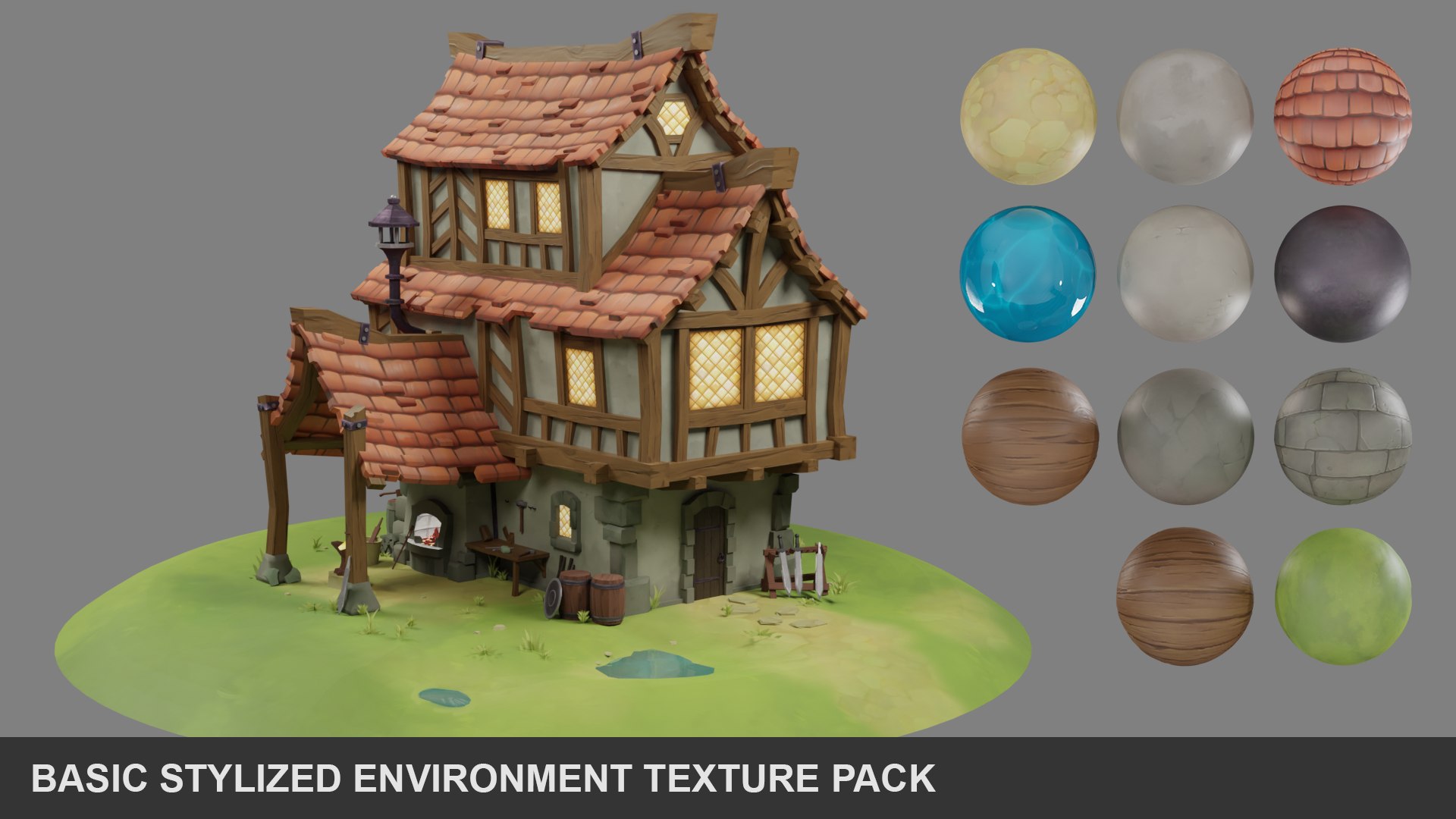 modelo 3d Basic Stylized Environment Texture Pack Texture - TurboSquid ...