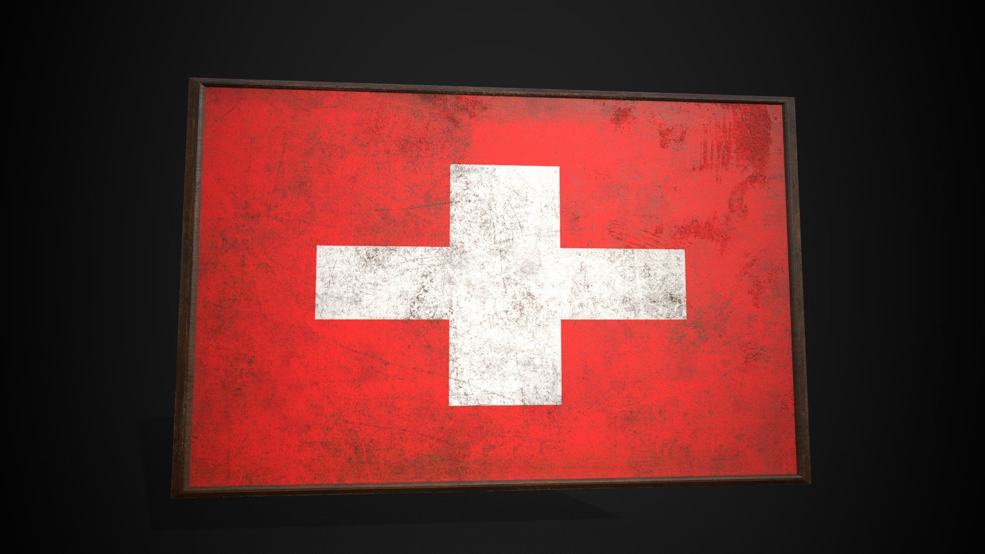 3D Old Picture Frame With Switzerland Flag - Game Ready PBR Low-poly 3D ...