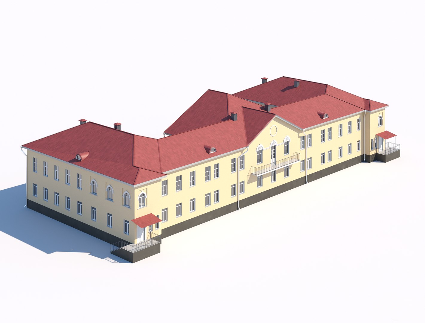 Two-story residential city building 3D model - TurboSquid 1716776