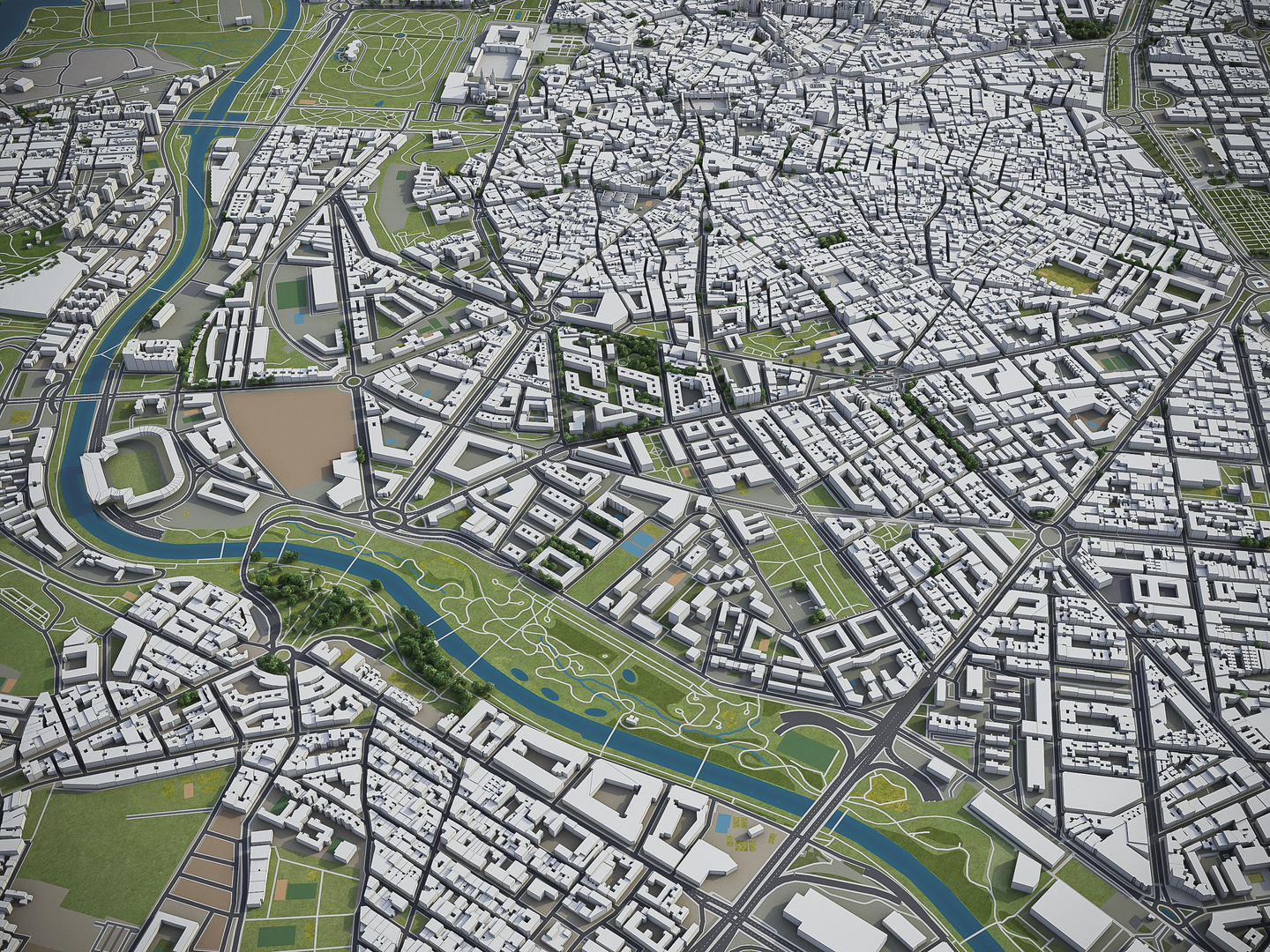 3D madrid area urban - TurboSquid 1334487