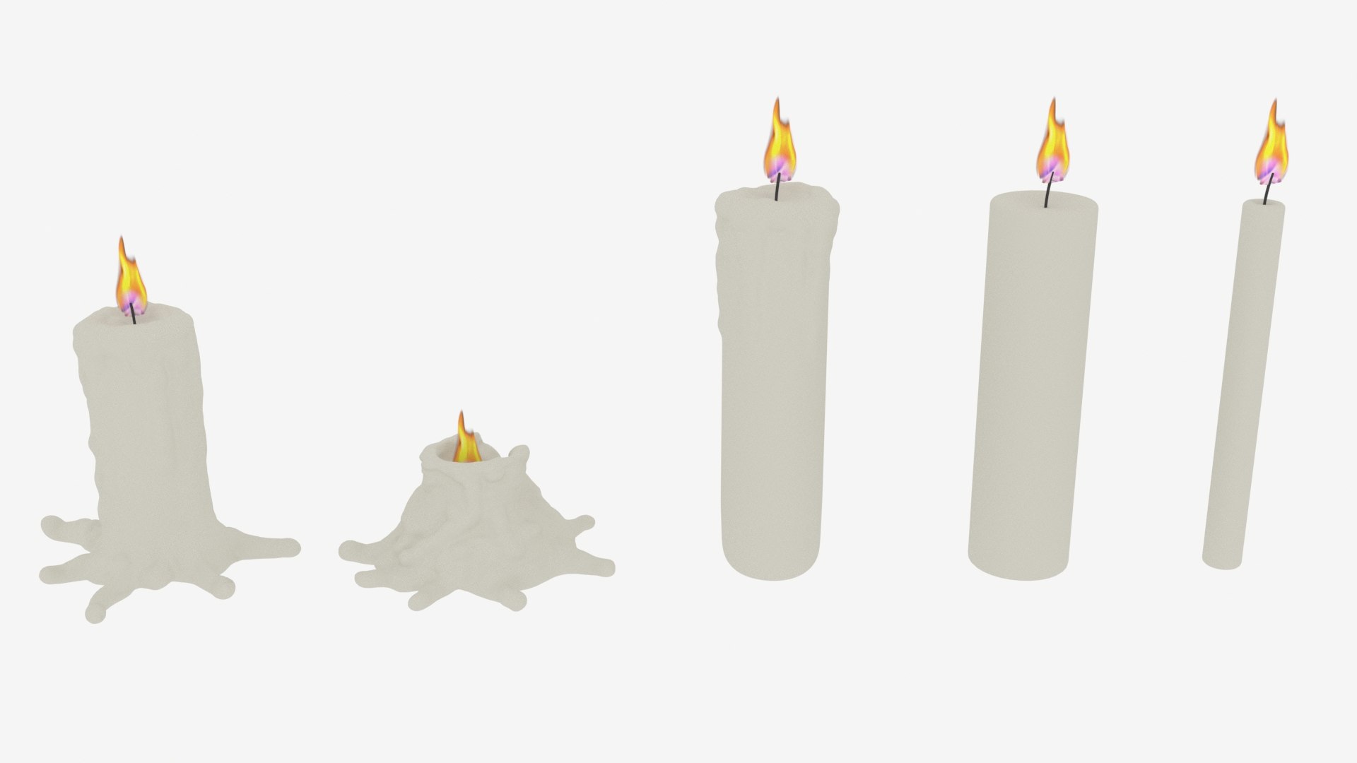 Melted Candles 3D Model - TurboSquid 2051159