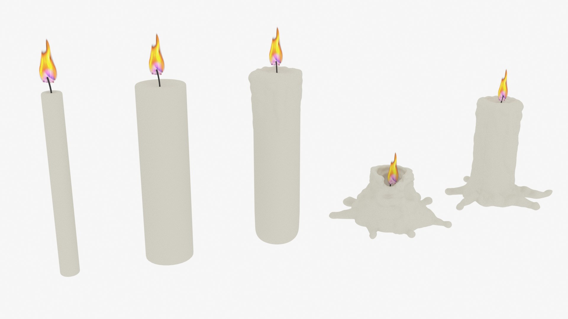 Melted Candles 3D Model - TurboSquid 2051159