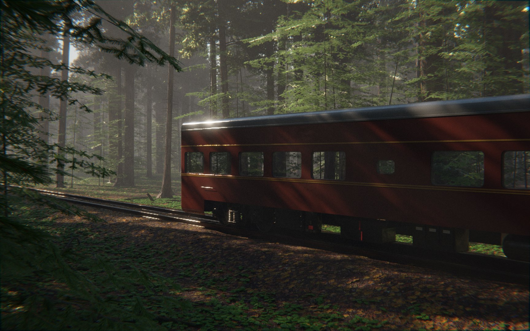 3D Model Train Forest 3d Scene - TurboSquid 2214514
