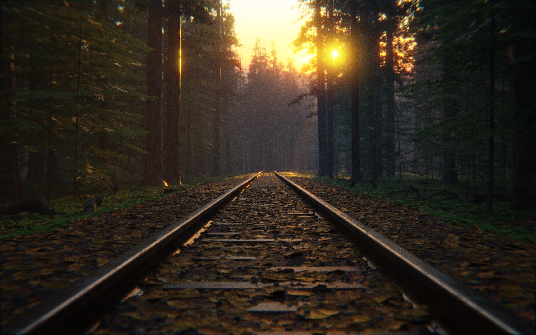 3D Model Train Forest 3d Scene - TurboSquid 2214514