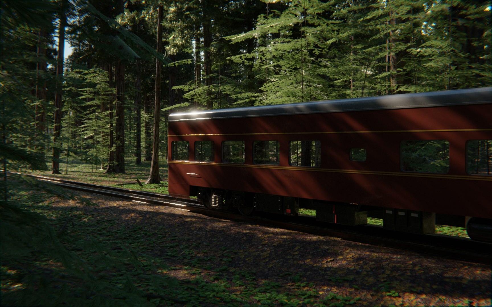 3D Model Train Forest 3d Scene - TurboSquid 2214514