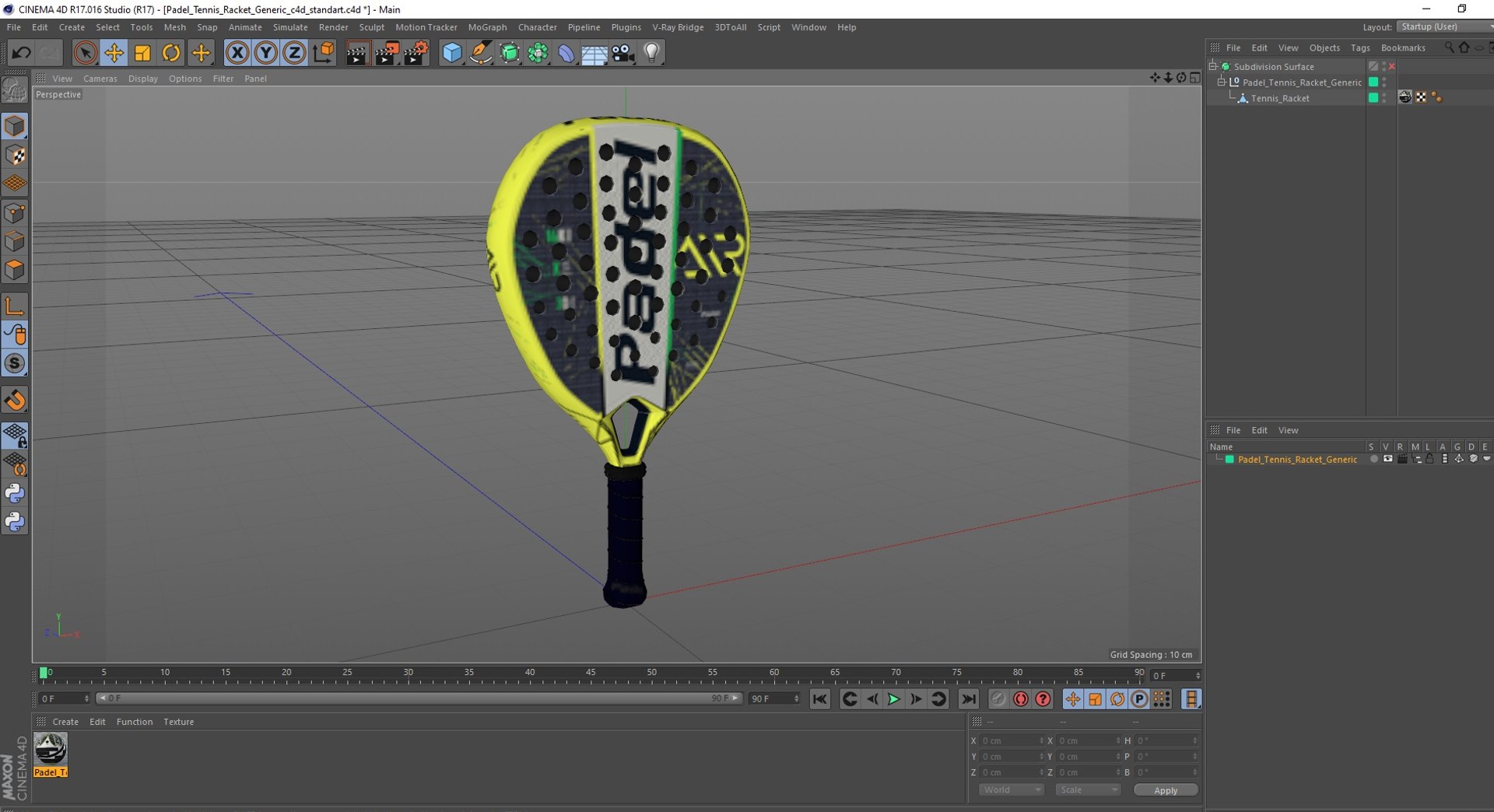 Padel Tennis Racket Generic Model - TurboSquid 2234973