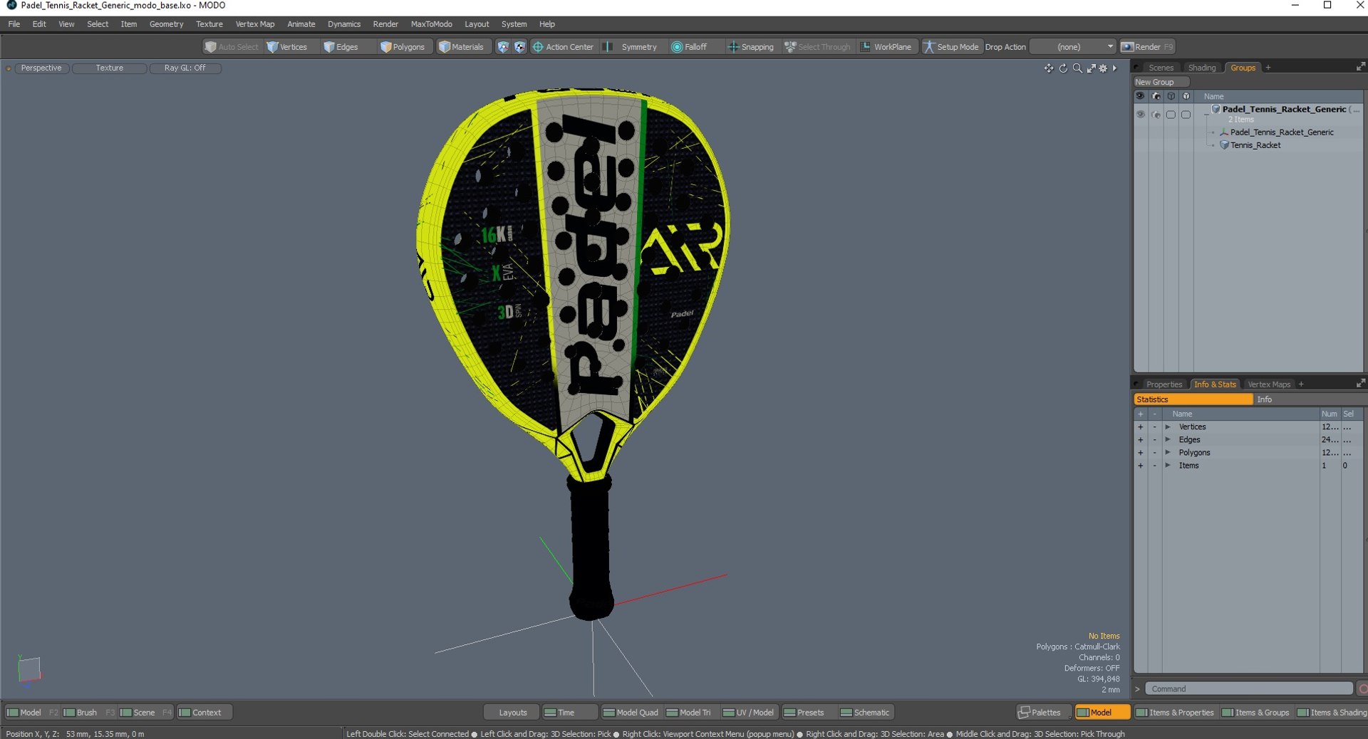 Padel Tennis Racket Generic Model - TurboSquid 2234973
