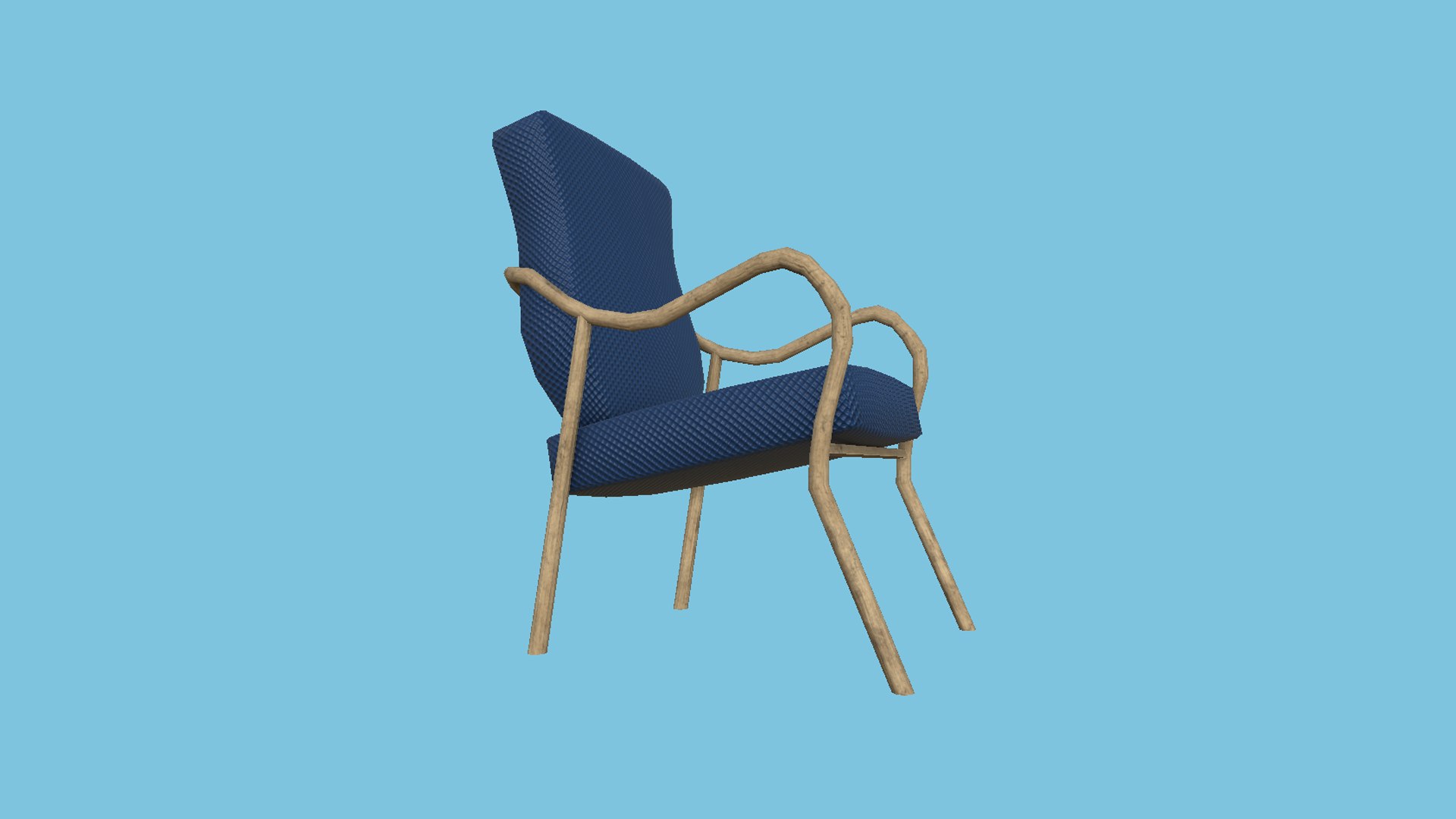 Blue Dark Wood Armchair - Furniture Interior Design 3D - TurboSquid 1732519