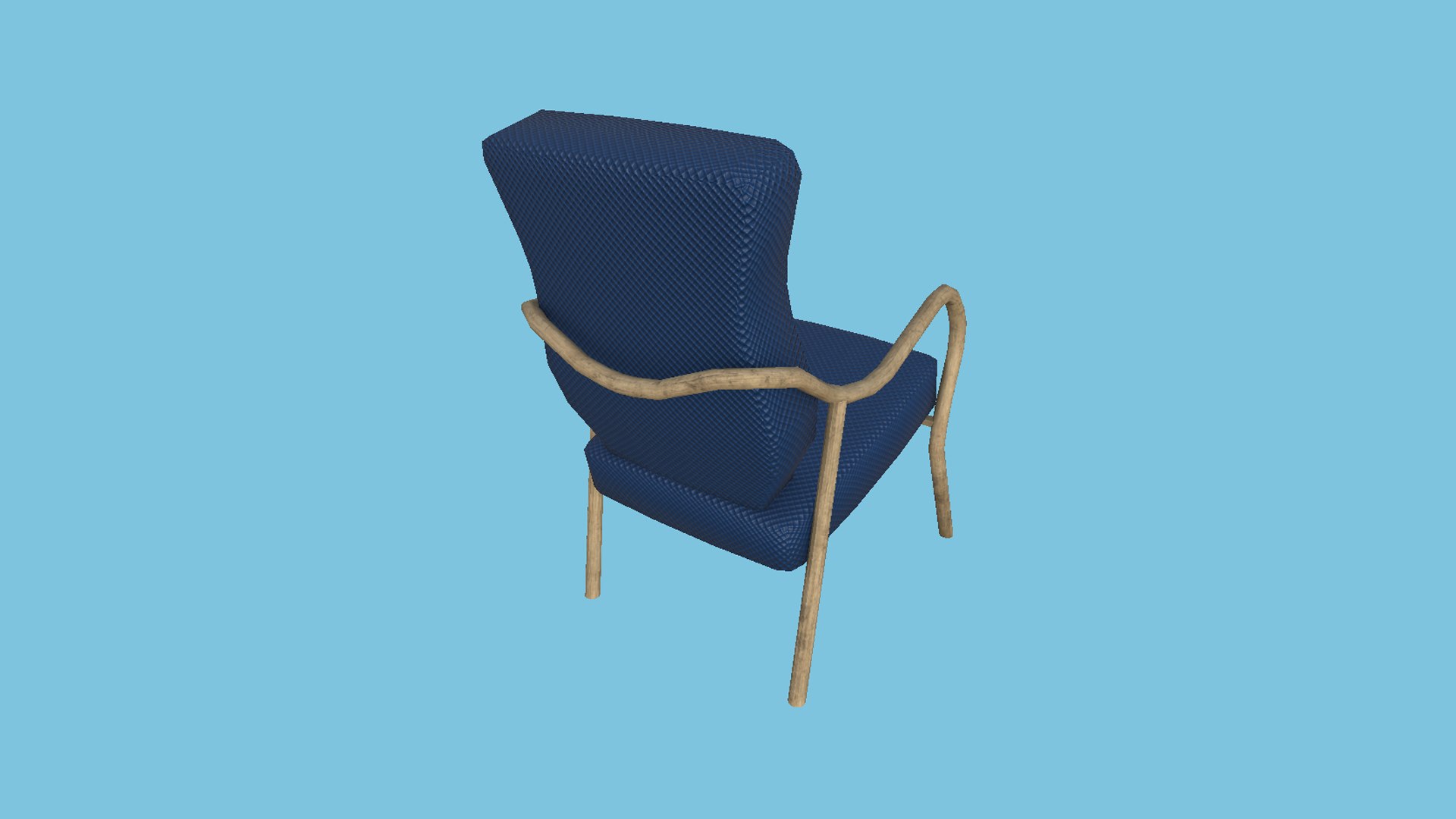 Blue Dark Wood Armchair - Furniture Interior Design 3D - TurboSquid 1732519