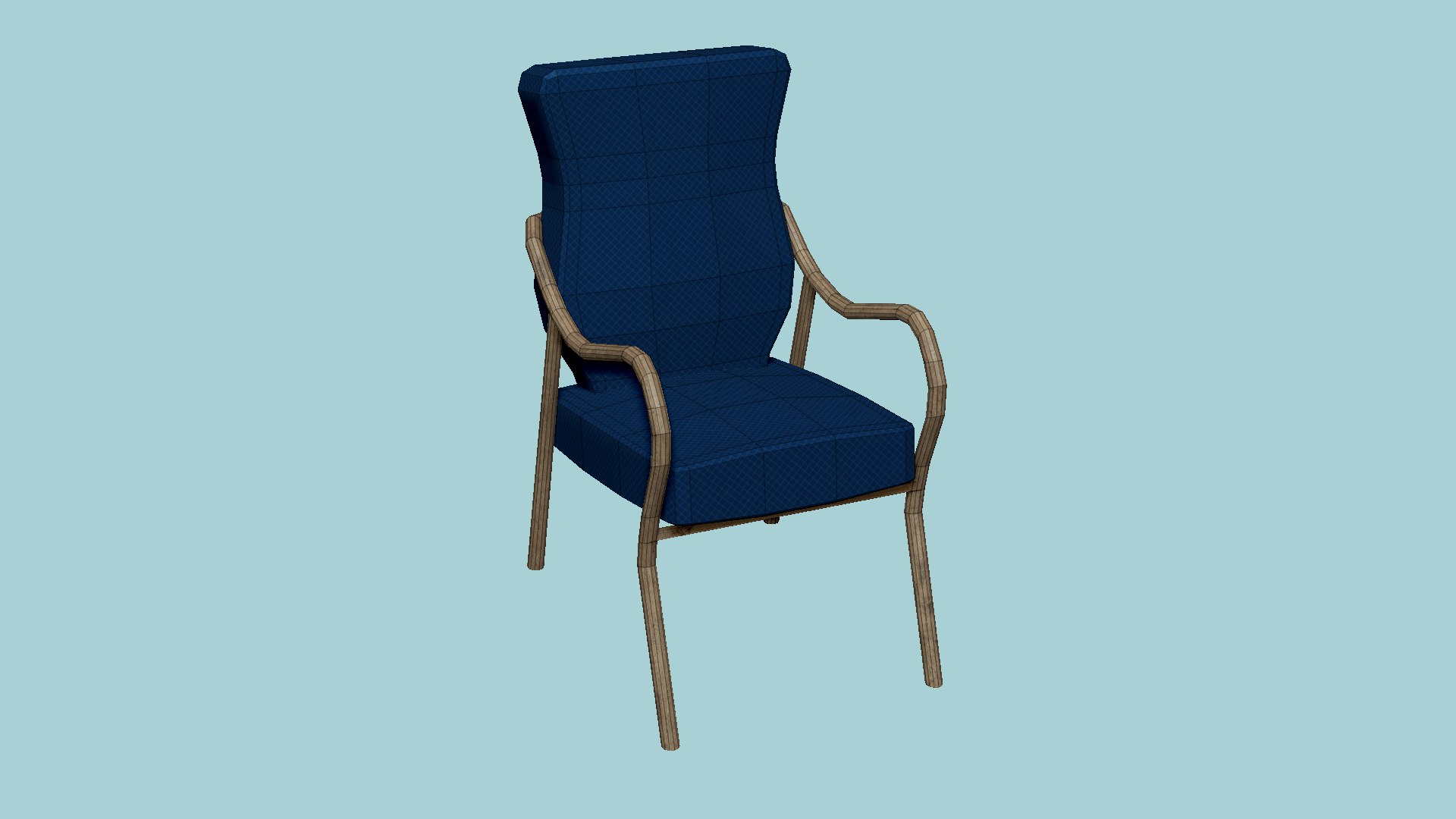 Blue Dark Wood Armchair - Furniture Interior Design 3D - TurboSquid 1732519