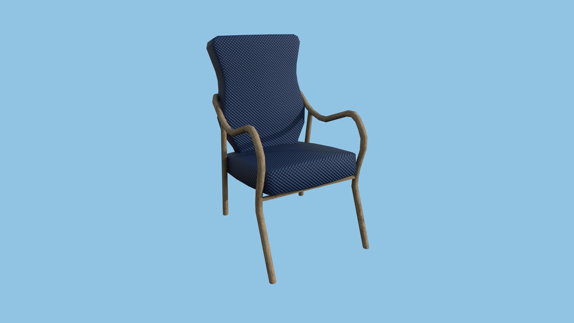Blue Dark Wood Armchair - Furniture Interior Design 3D - TurboSquid 1732519