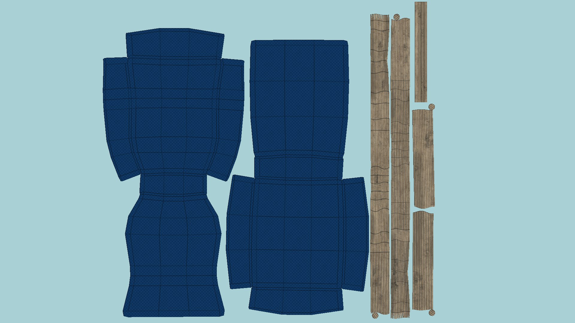 Blue Dark Wood Armchair - Furniture Interior Design 3D - TurboSquid 1732519