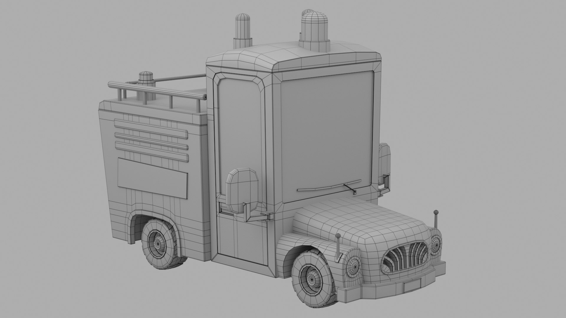 3D Cartoon Fire Engine Model - TurboSquid 2027367