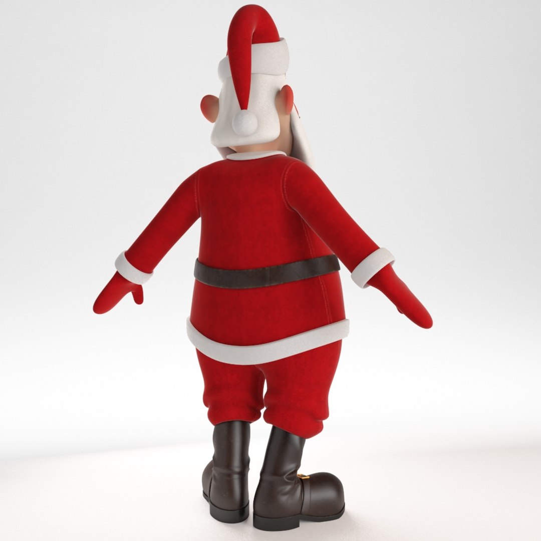 santa claus cartoon character 3d model
