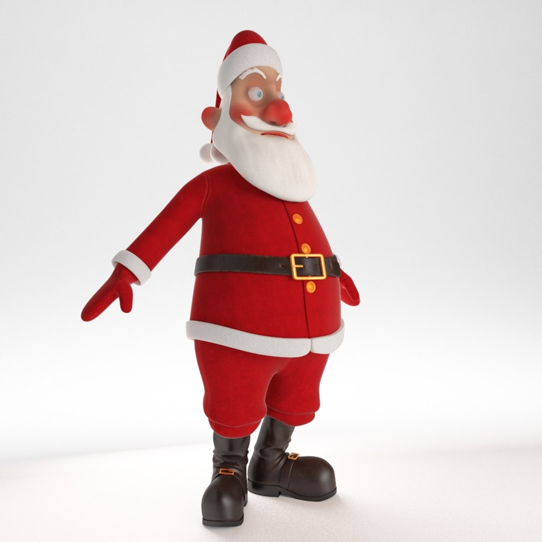 santa claus cartoon character 3d model