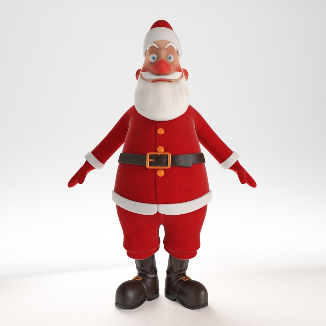 santa claus cartoon character 3d model