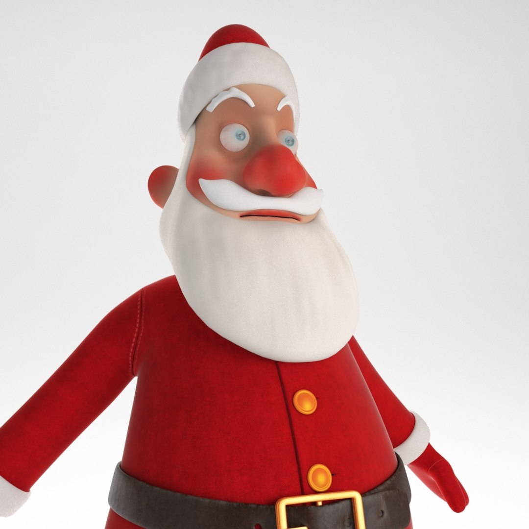 santa claus cartoon character 3d model