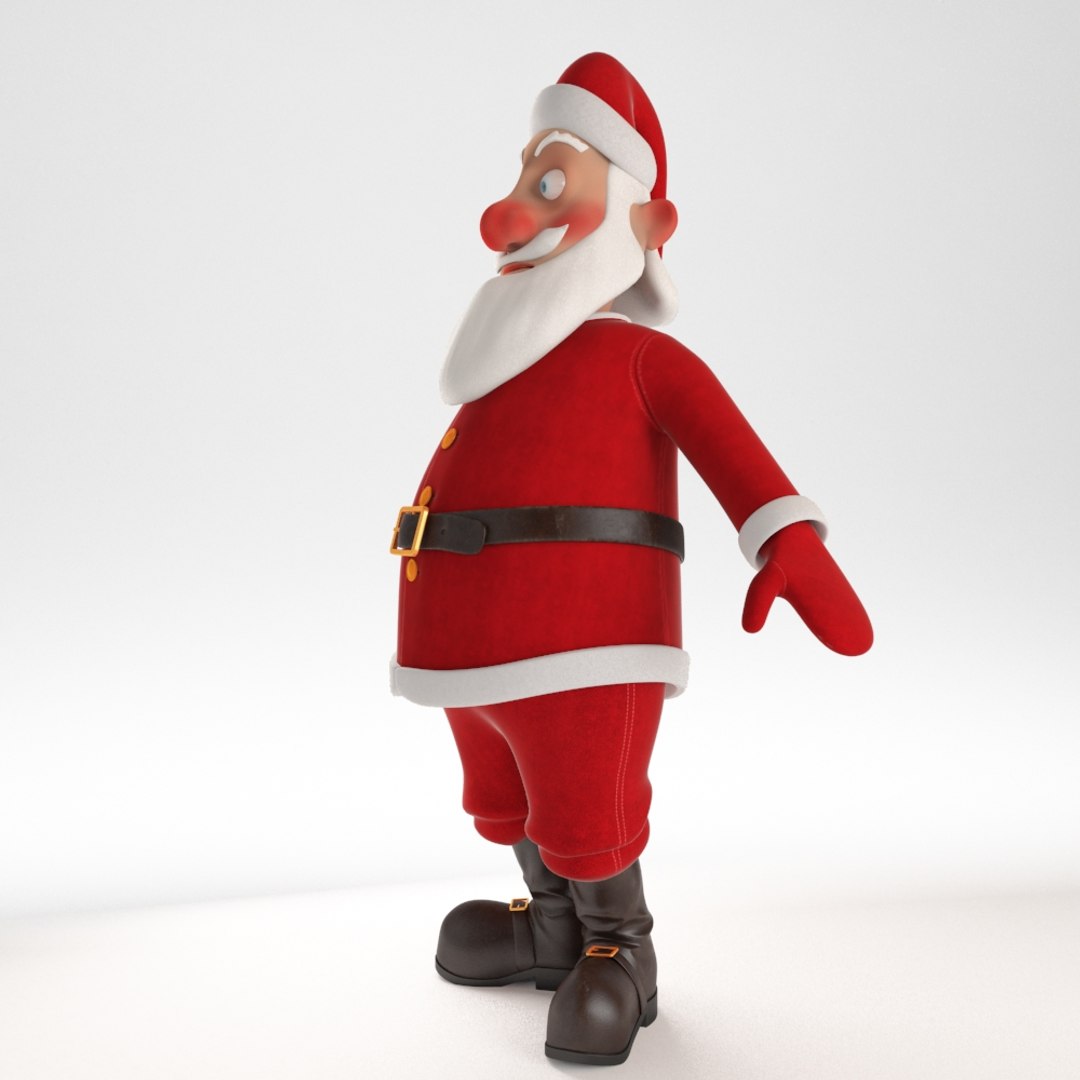 santa claus cartoon character 3d model