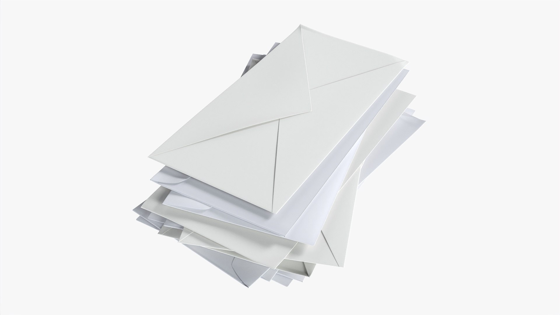 Envelope Stack 3D Model - TurboSquid 1809207