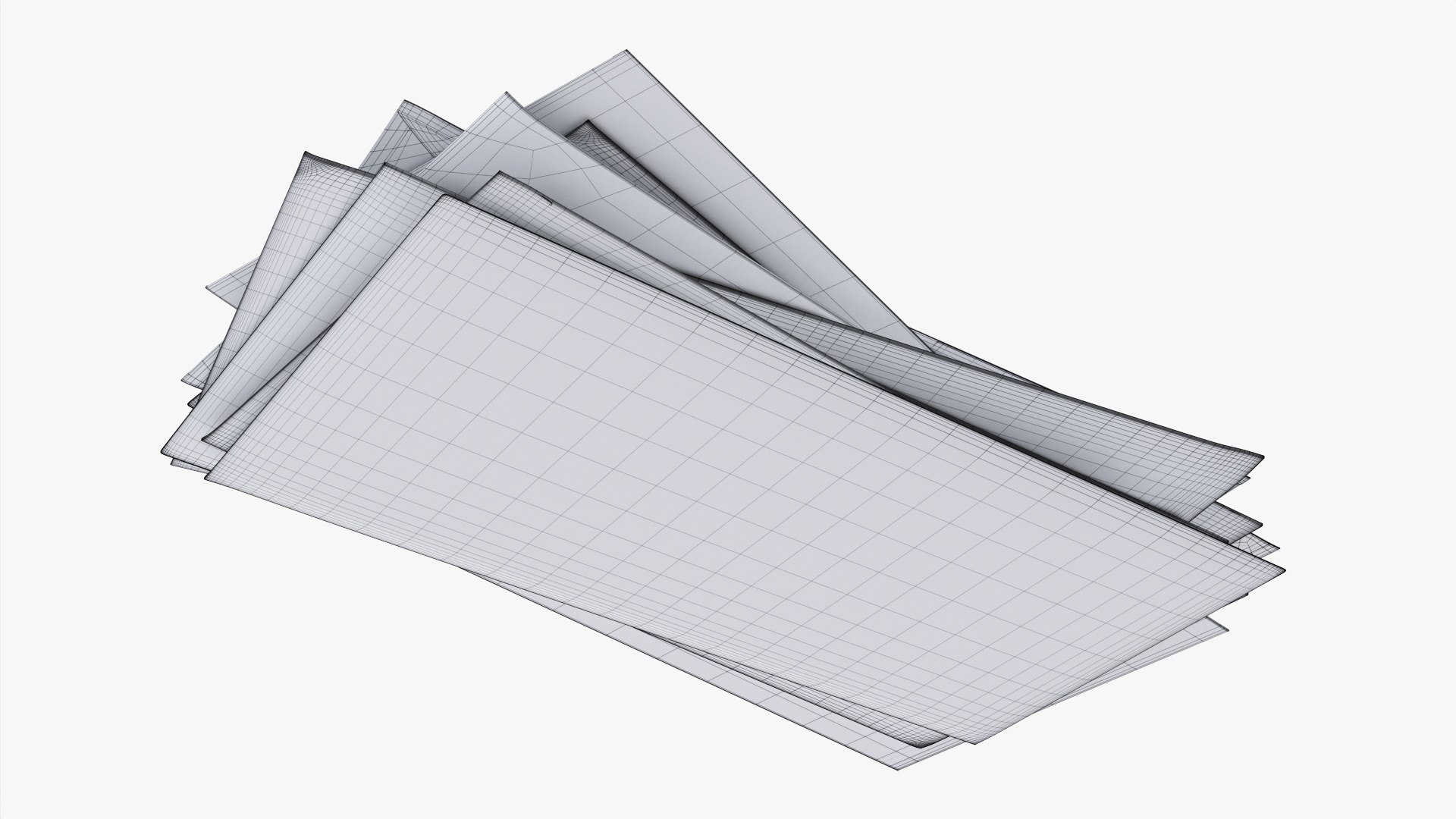 Envelope Stack 3D Model - TurboSquid 1809207