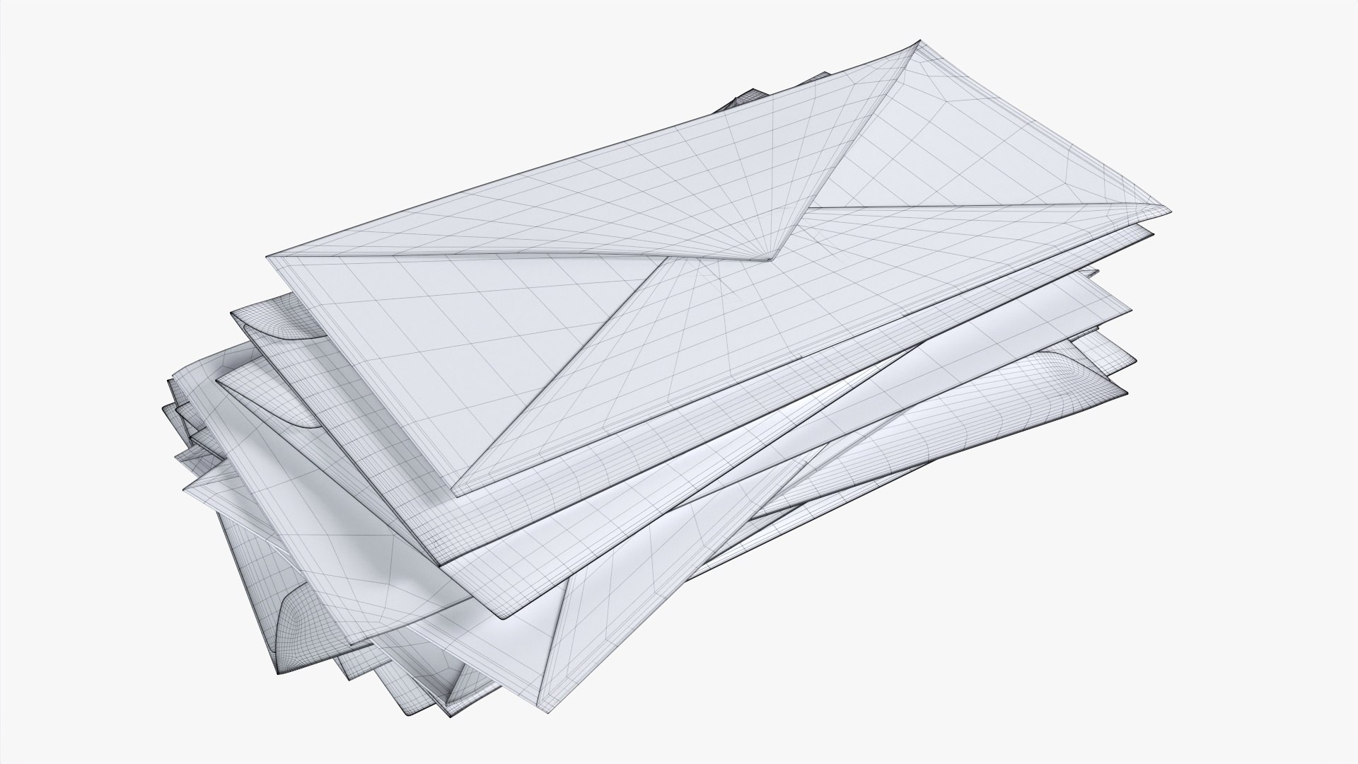 Envelope Stack 3D Model - TurboSquid 1809207