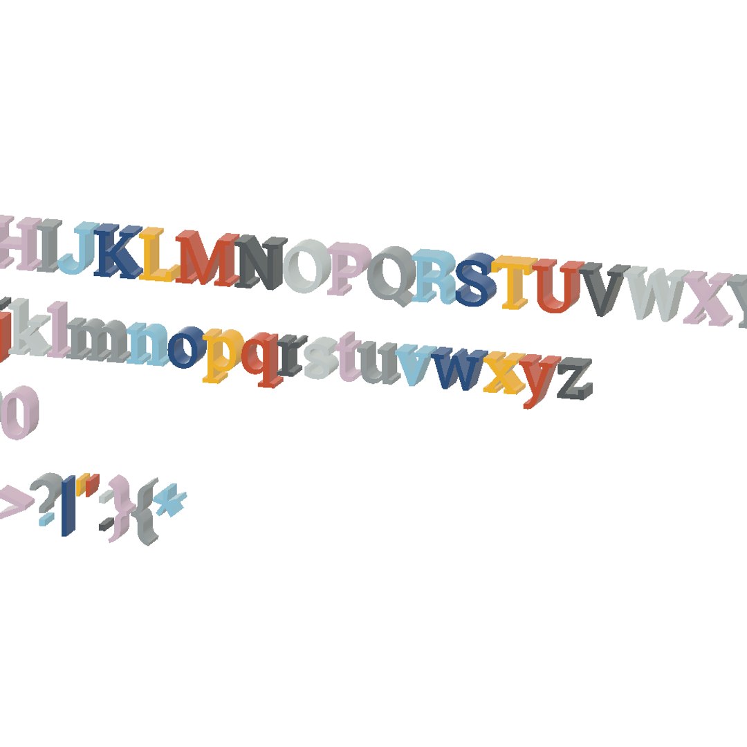 Roboto Slab Font Alphabet 3D - TurboSquid 1176008