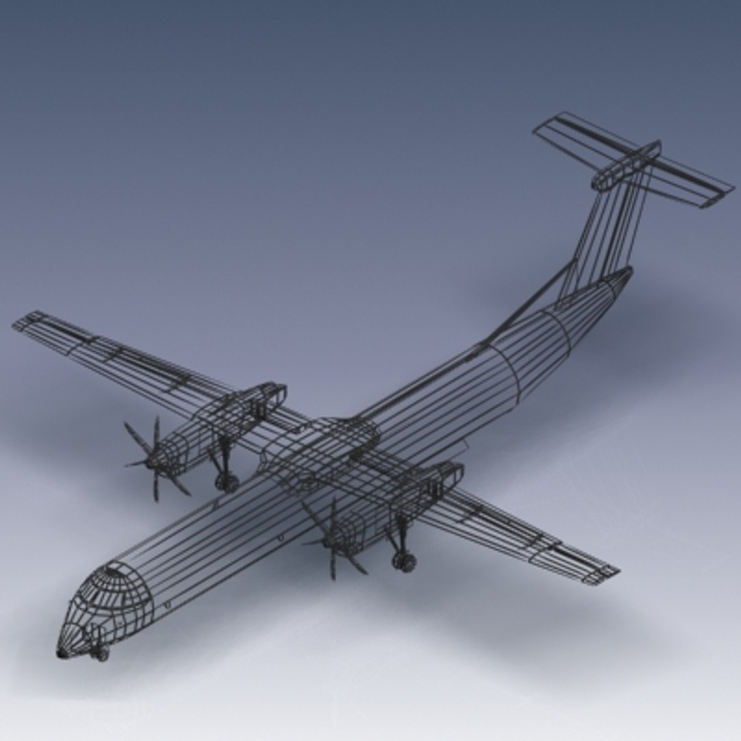 3d Q400 Bombardier Airliner Model