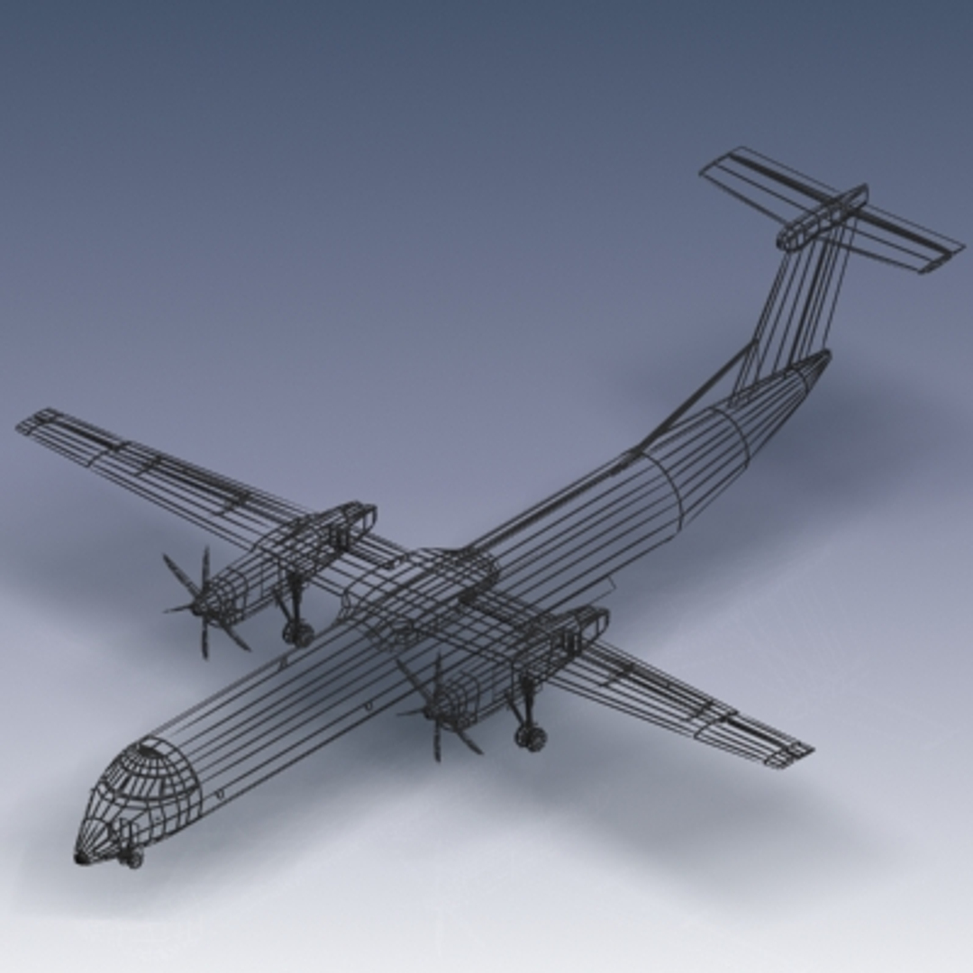 3d q400 bombardier airliner model