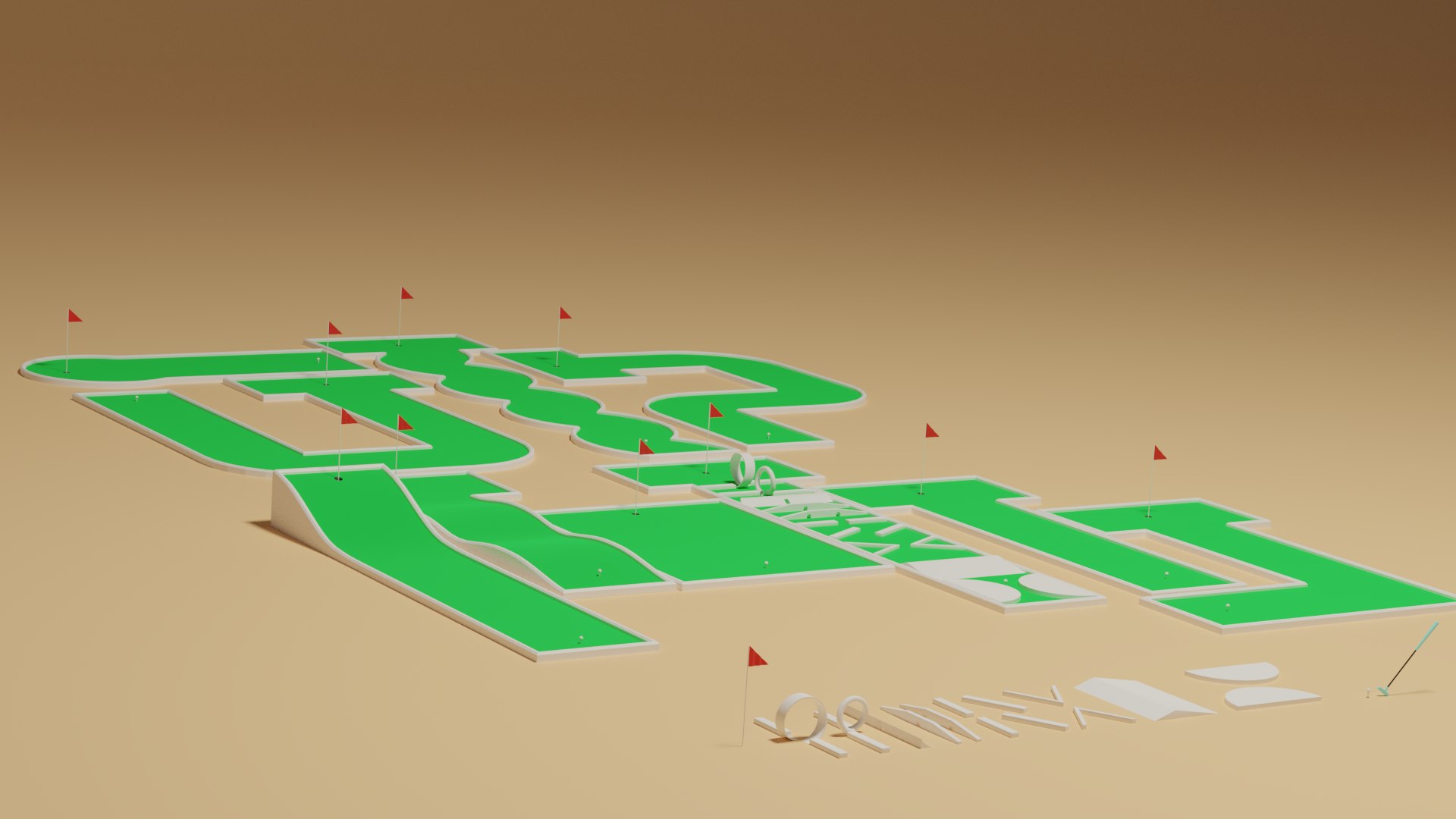 3D Mini Golf Course Model - TurboSquid 1665592
