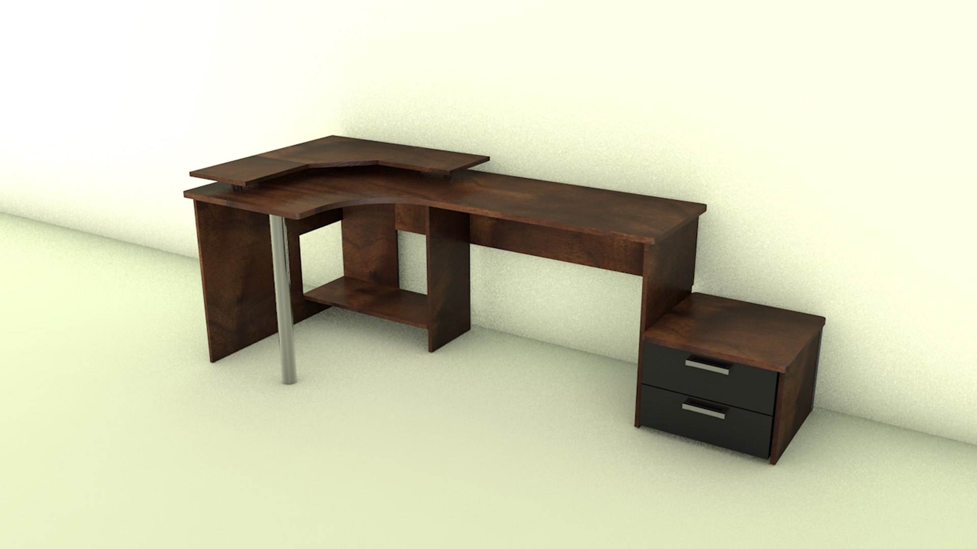 3d model pc table drawers